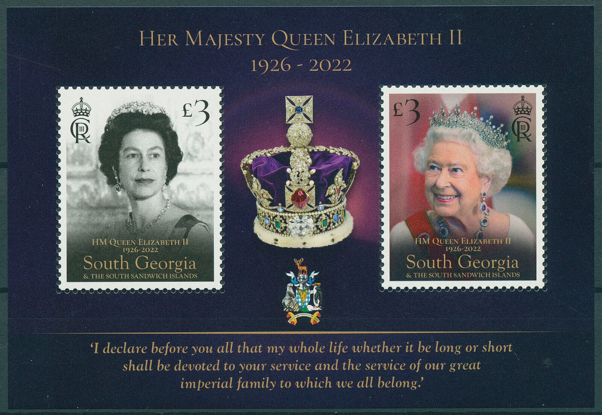 South Georgia SGA 2023 MNH Royalty Stamps Queen Elizabeth II Memorial ...
