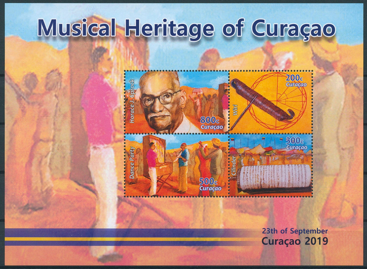 Curacao Music Stamps 2019 MNH Musical Heritage Instruments Wiri Dance ...